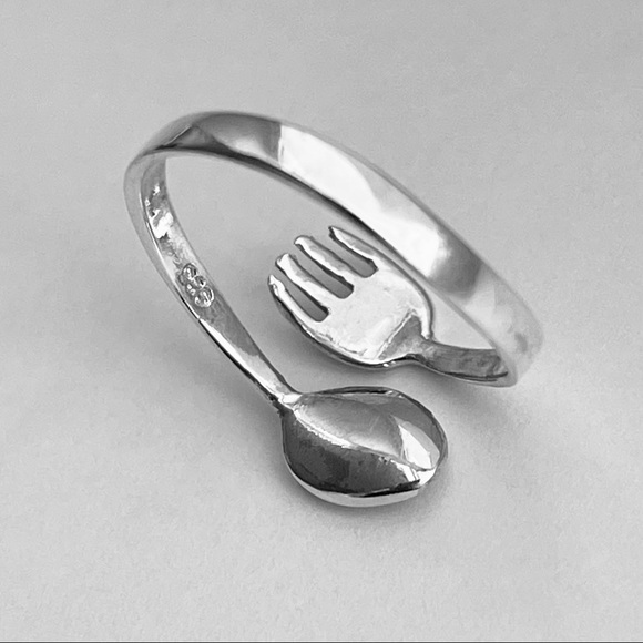 Jewelry | Top Seller Sterling Silver Delicate Fork And Spoon Ring ...